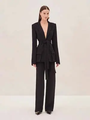 Alexis Justen Wide Leg Cargo Pants - Black