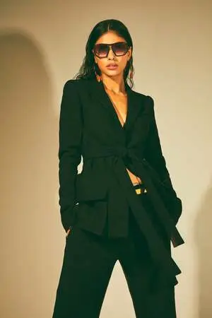 Alexis Justen Wide Leg Cargo Pants - Black