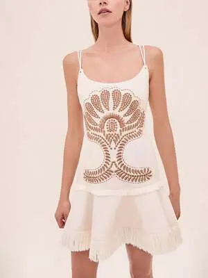 Alexis Kikie Embroidered Mini Dress - Natural