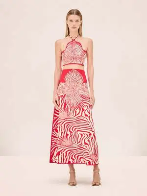 Alexis Gala Halter Top - Red Bloom