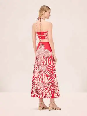 Alexis Gala Halter Top - Red Bloom