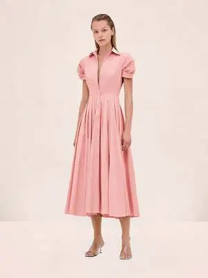 Alexis Gyles Midi Shirt Dress - Salmon