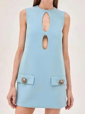 Alexis Krystle Cut Out Mini Dress - Celeste