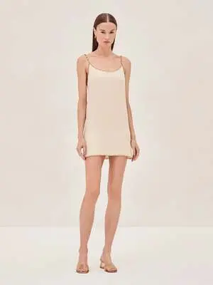 Alexis Madisson Mini Dress With Gold Chain Detailing - Cream
