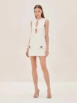 Alexis Krystle Cut-out Mini Dress - Ivory