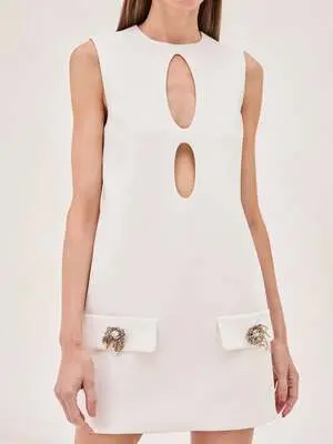 Alexis Krystle Cut-out Mini Dress - Ivory
