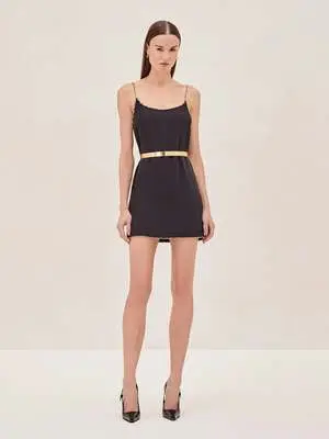 Alexis Madisson Dress With Gold Chain Detail - Black
