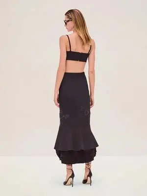 Alexis Kiernan Embroidered Midi Skirt