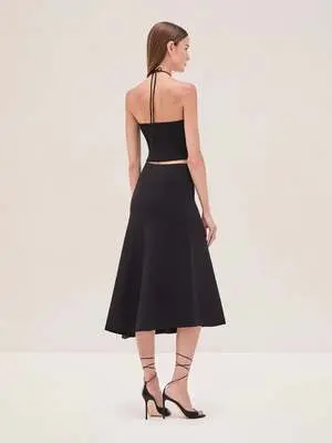 Alexis Maris Knit Midi Skirt - Black Sequin