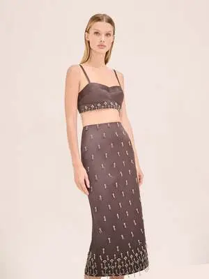 Alexis Luisa Embellished Midi Skirt