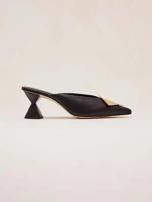 Alexis Madeline Mule With Sculptural Heel And Metal Accent