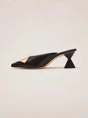 Alexis Madeline Mule With Sculptural Heel And Metal Accent