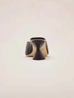 Alexis Madeline Mule With Sculptural Heel And Metal Accent