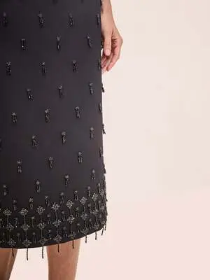 Alexis Luisa Beaded Midi Skirt - Beaded Black