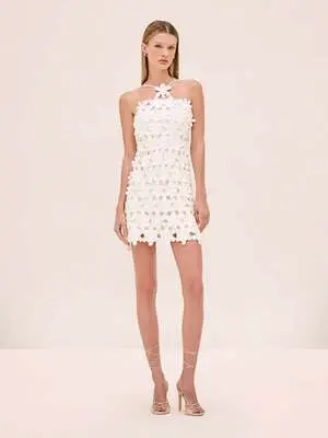 Alexis Lily Halter Mini Dress - White