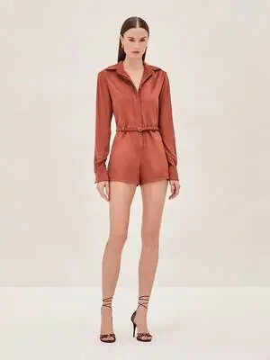 Alexis Archer Romper - Auburn