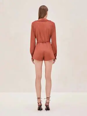Alexis Archer Romper - Auburn