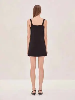 Alexis Luya Mini Dress With Gold Button Detail - Black