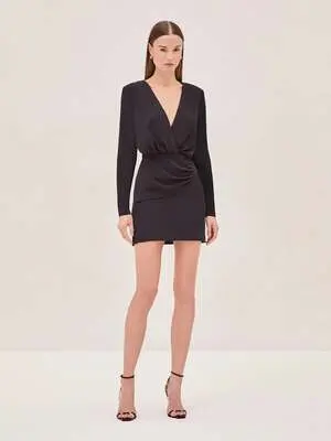 Alexis Morci Dress With Plunge Neckline And Draped Waist