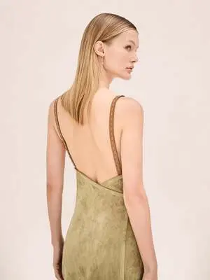 Alexis Melina Suede Midi Dress - Olive