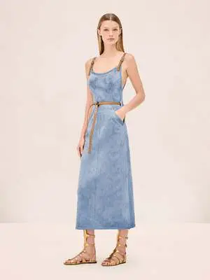 Alexis Melina Suede Midi Dress - Azur