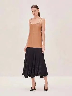 Alexis Piatta Dress - Saddle/ Black