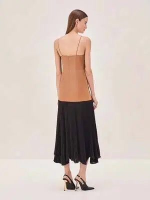 Alexis Piatta Dress - Saddle/ Black