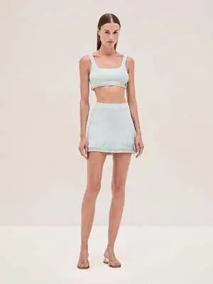 Alexis Ashe Mini Skirt - Ice Blue