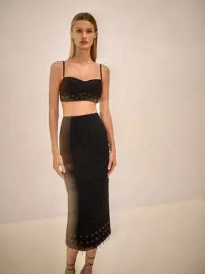 Alexis Mili Top - Beaded Black