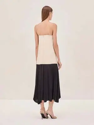 Alexis Piatta Midi Dress - Off White/black