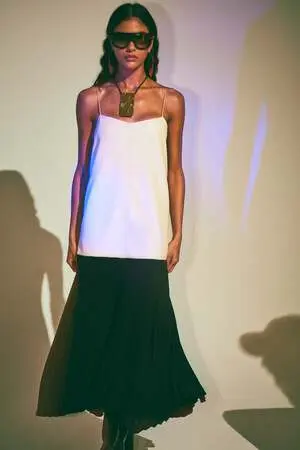 Alexis Piatta Midi Dress - Off White/black