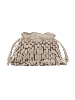 Alexis Quinn Woven Fringe Clutch - Vanilla