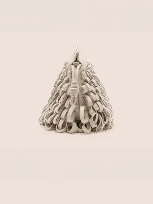 Alexis Quinn Woven Fringe Clutch - Vanilla