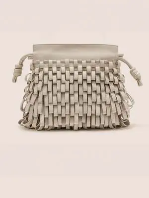 Alexis Quinn Woven Fringe Clutch - Vanilla
