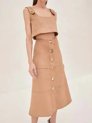 Alexis Norie Cropped Top - Tan