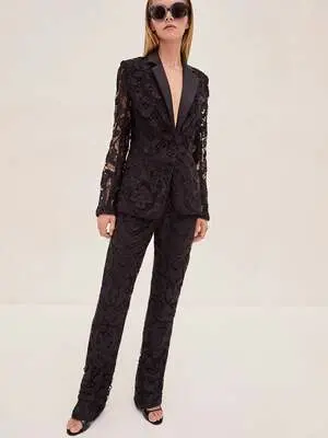 Alexis Pierre Lace Pants - Black