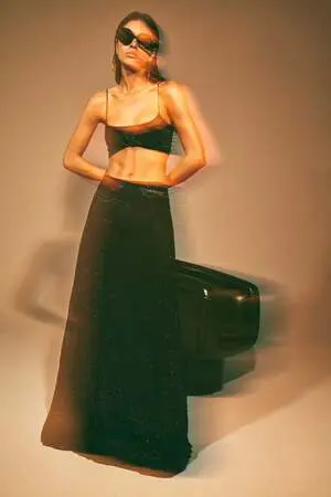Alexis Poli Crop Top - Black