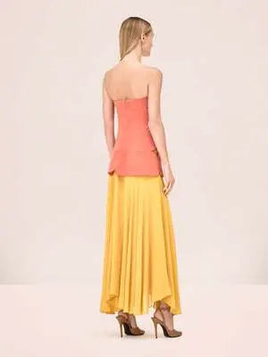 Alexis Strapless Midi Dress - Terracotta