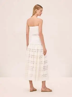 Alexis Payge Knit Eyelet Dress - White