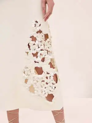 Alexis Obarra Knit Midi Dress - Ivory Sequin