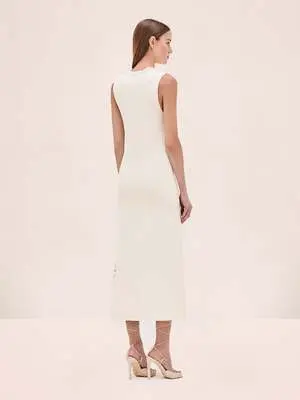 Alexis Obarra Knit Midi Dress - Ivory Sequin