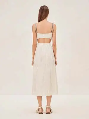Alexis Rezza Pleated Midi Skirt
