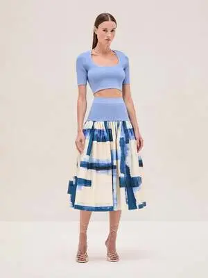 Alexis Arnette Skirt - Blue Brushstroke