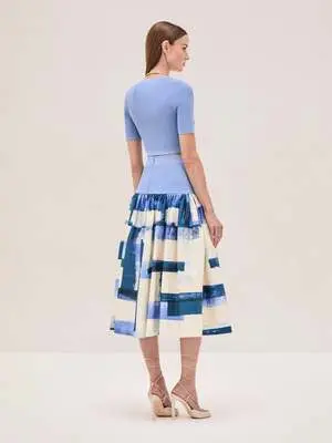 Alexis Arnette Skirt - Blue Brushstroke