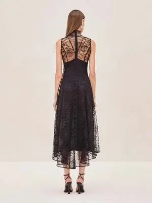 Alexis Rhiane Lace Midi Dress - Black