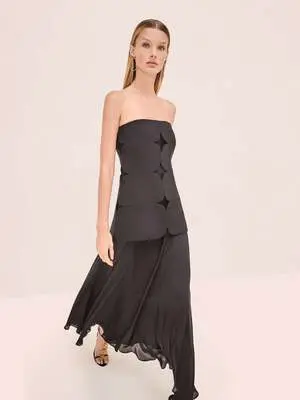 Alexis Rasha Strapless Midi Dress - Black