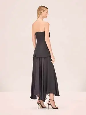 Alexis Rasha Strapless Midi Dress - Black