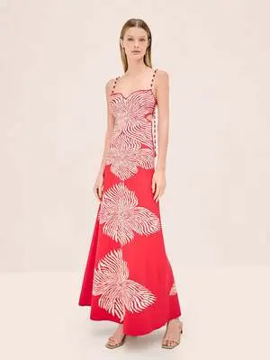 Alexis Rayana Floral Print Midi Dress - Red Bloom