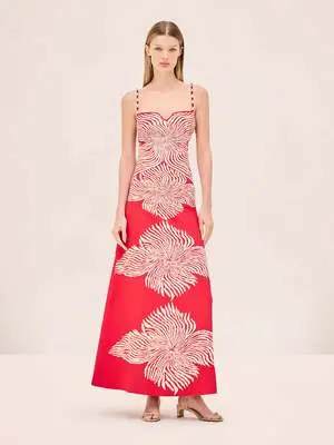 Alexis Rayana Floral Print Midi Dress - Red Bloom