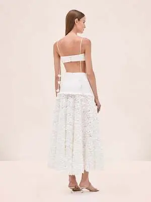 Alexis Risi Floral Appliqué Cropped Top